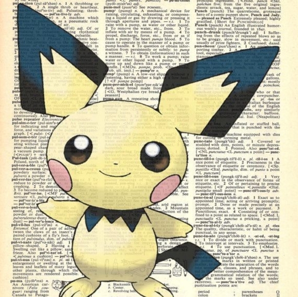 Other | Pokemon Dictionary Book Page Art Decor | Poshmark